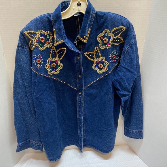 pretty bleu | Tops | Vintage Pretty Bleu 8s 90s Denim Acid Wash ...